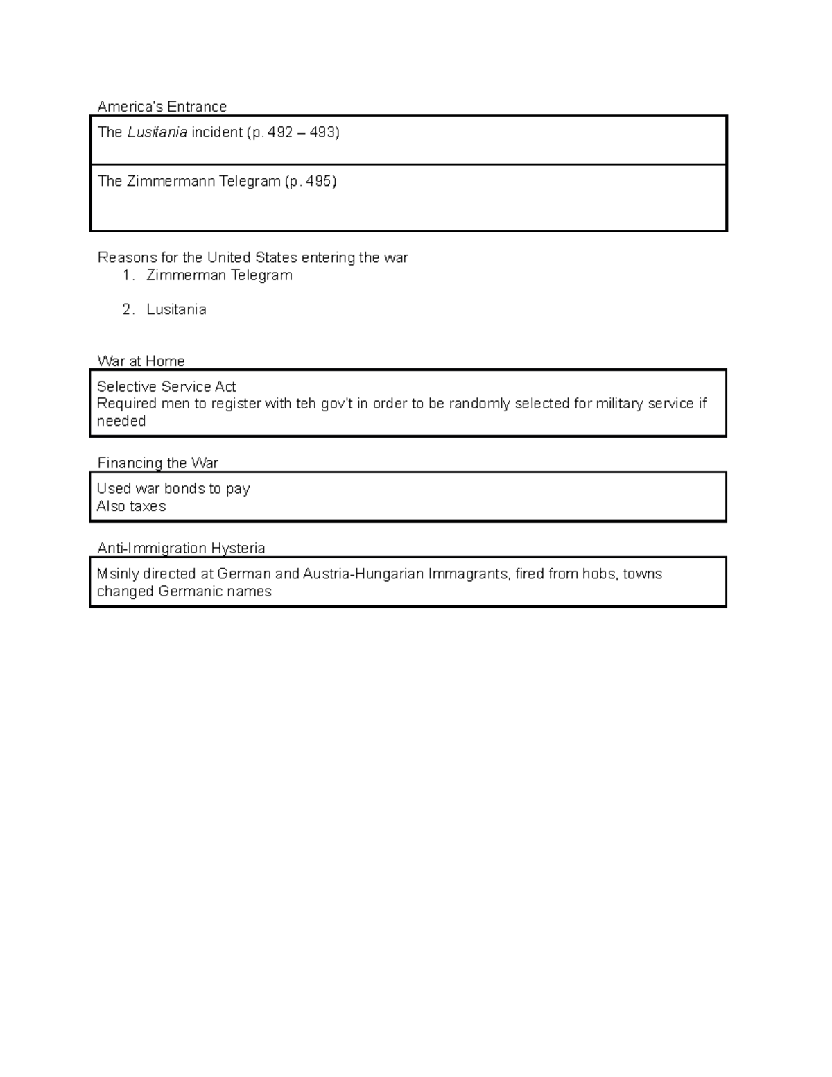 Aiden Vic9256 - Sidor WW1 Guided Notes - America’s Entrance The ...