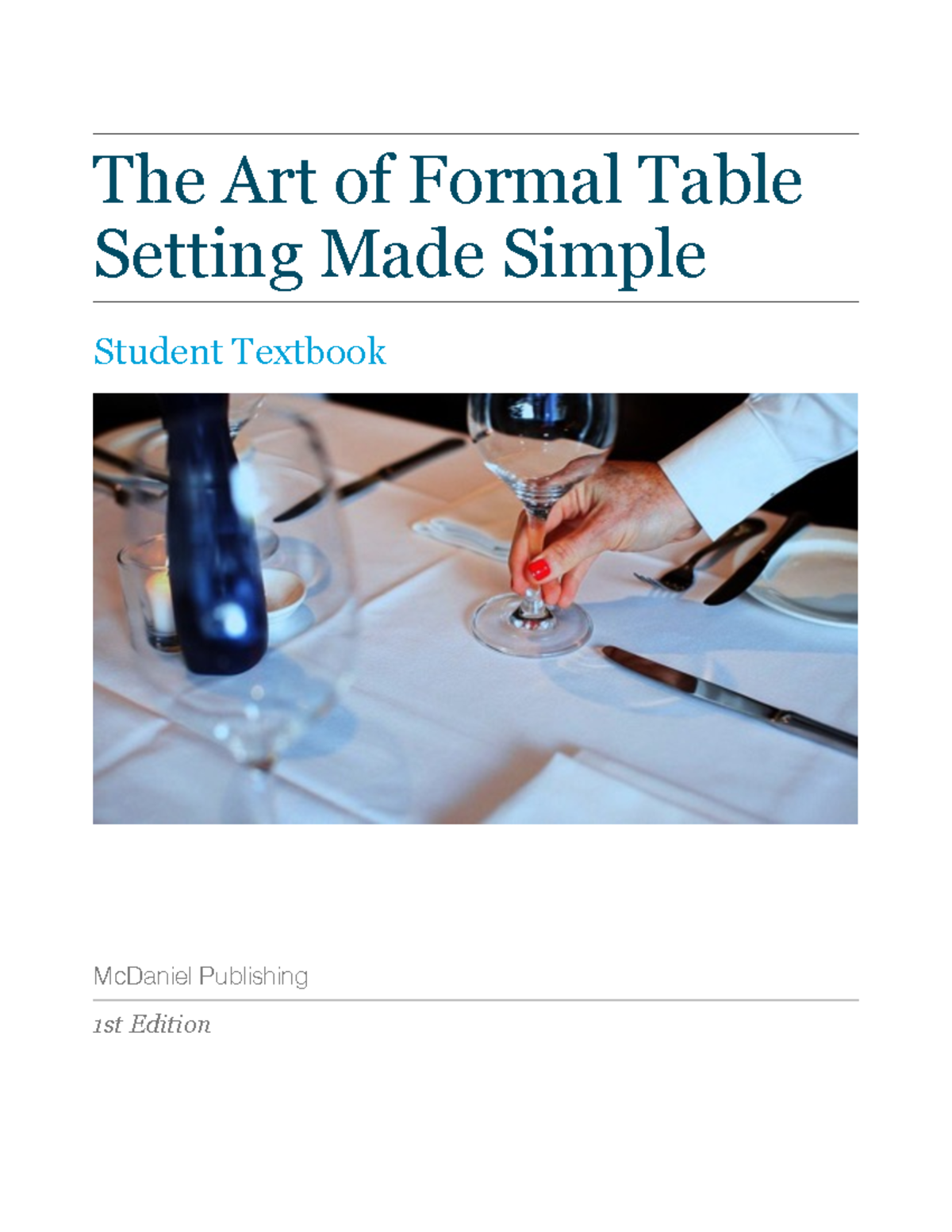 Table Setting Student Textbook PDF - The Art of Formal Table Setting ...