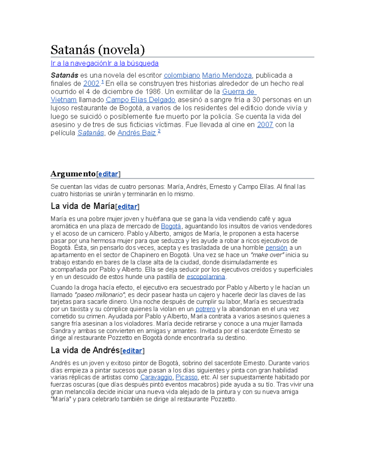 Satanás resumen y personajes - Satanás (novela) Ir a la navegaciónIr a ...