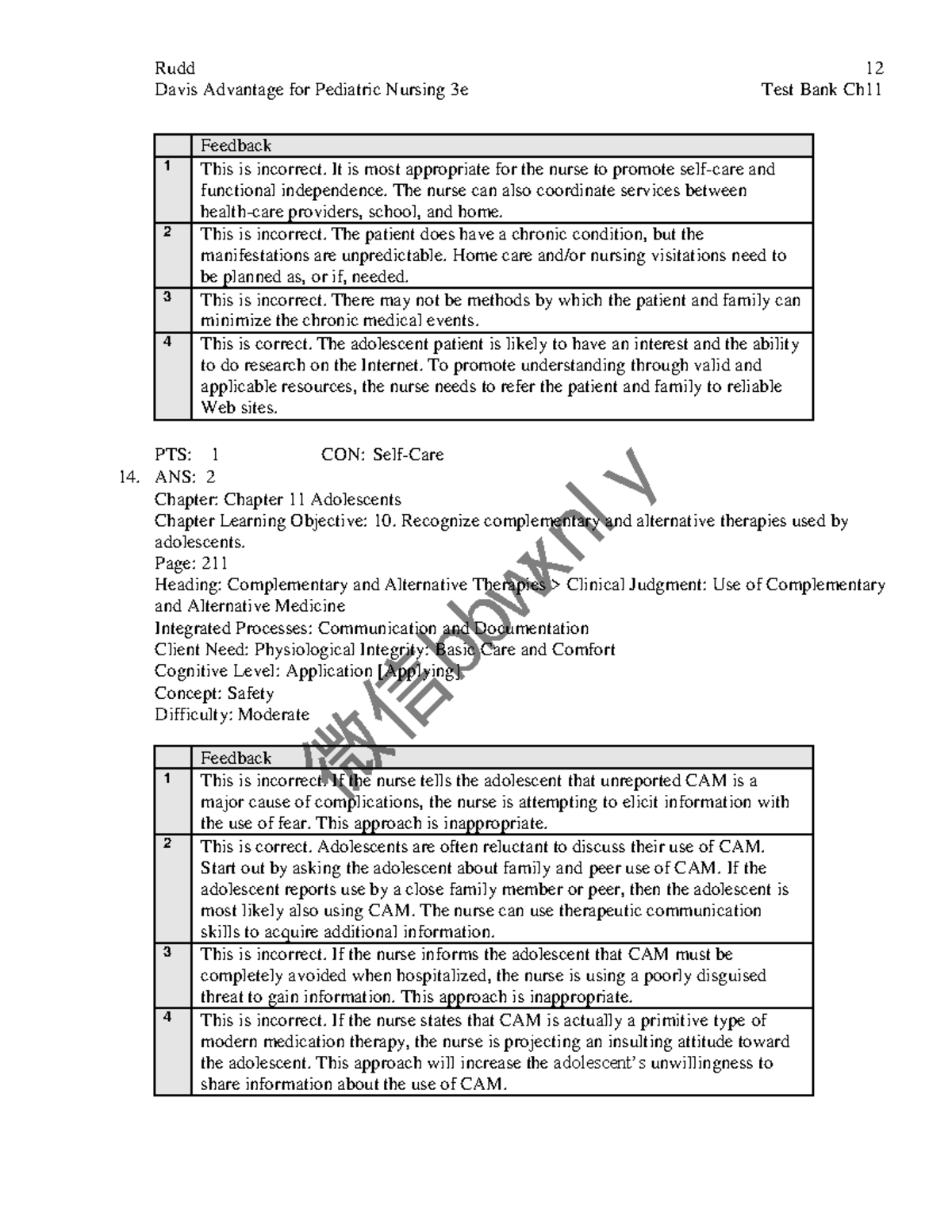 Test bank pediatric nursing critical components of nursing care 3rd ...