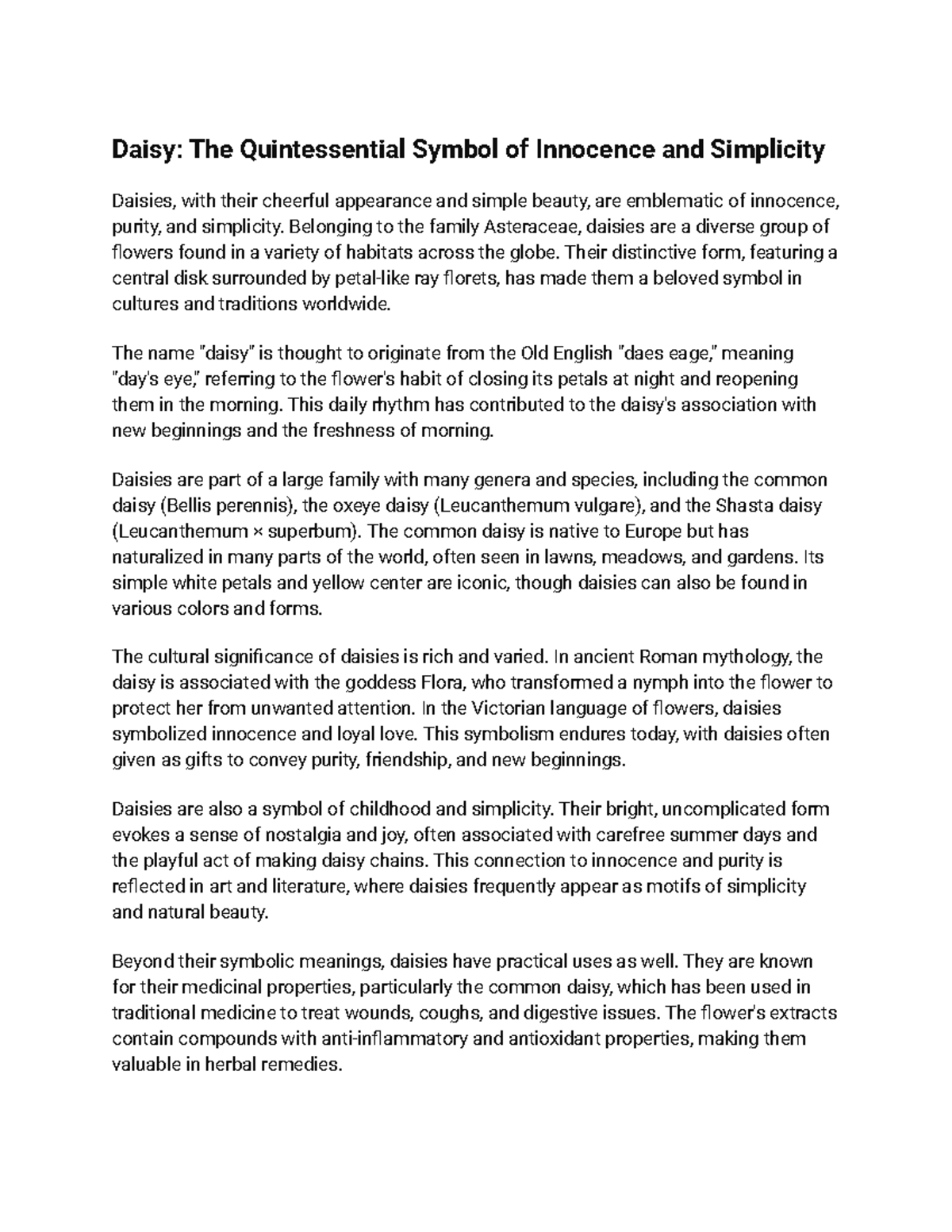 PLANTS AND FLOWERS - Daisy: The Quintessential Symbol of Innocence and ...