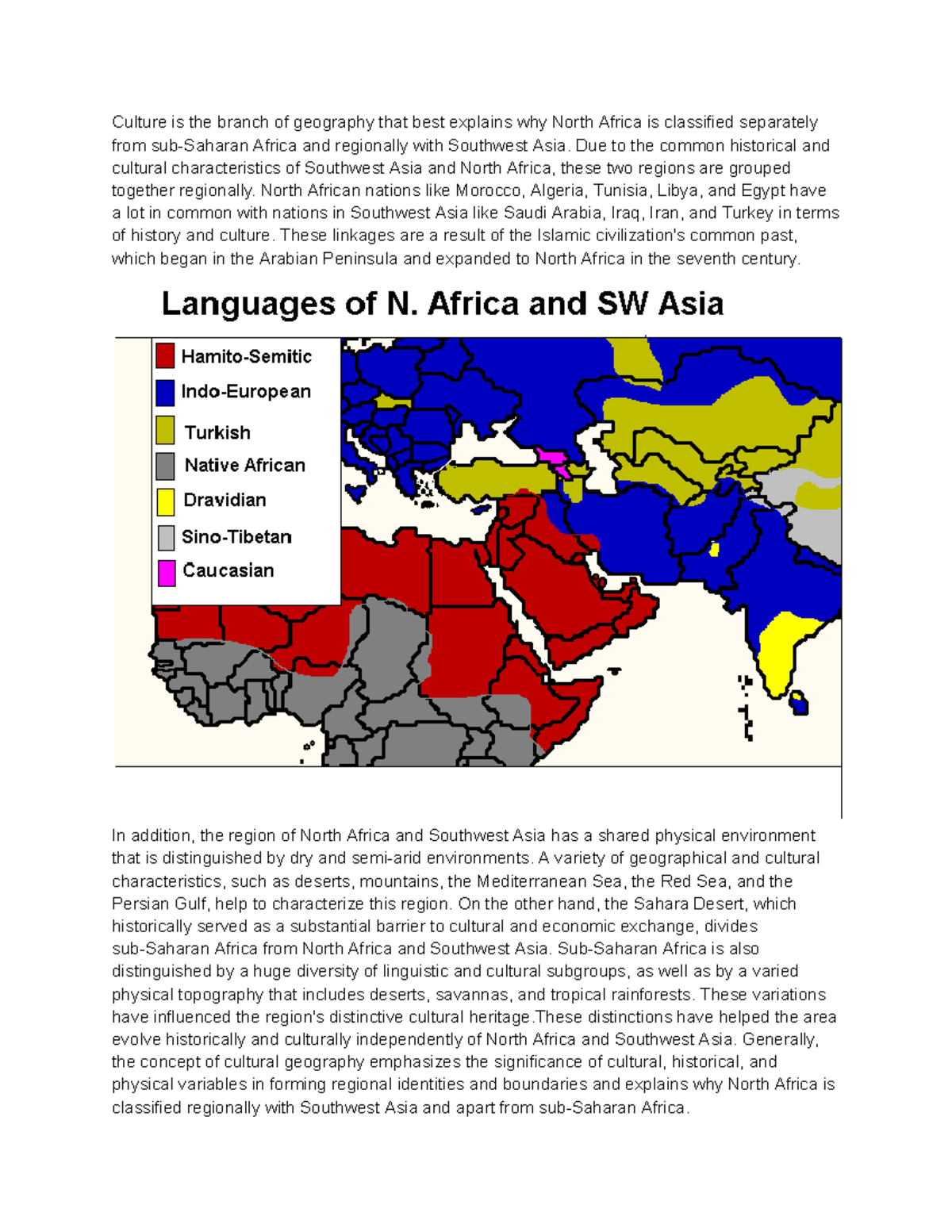 Geo 200 module 4 discussion post - Culture is the branch of geography ...