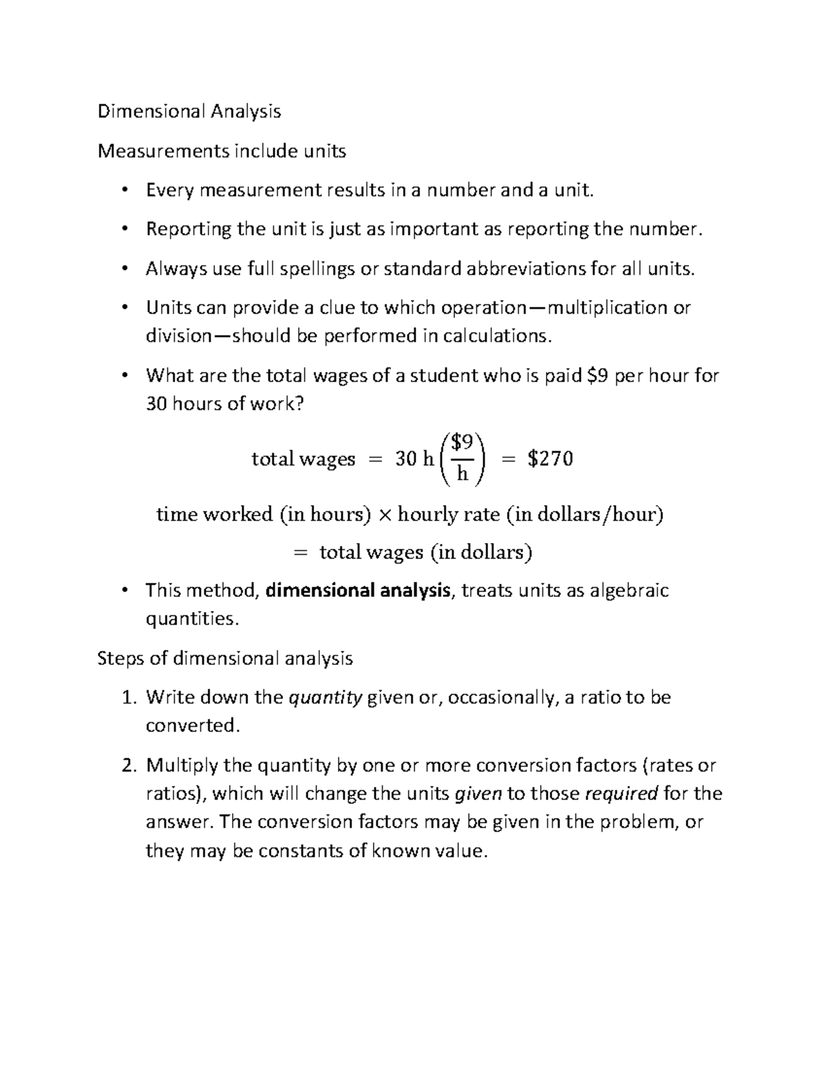 Dimensional Analysis - Lecture notes Prof Fernado G - Dimensional ...