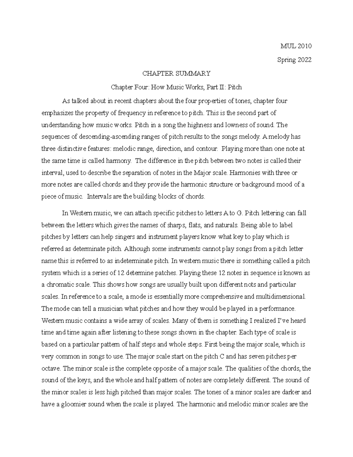 Chapter Four: How Music Works, Part II: Pitch - MUL 2010 Spring 2022 ...