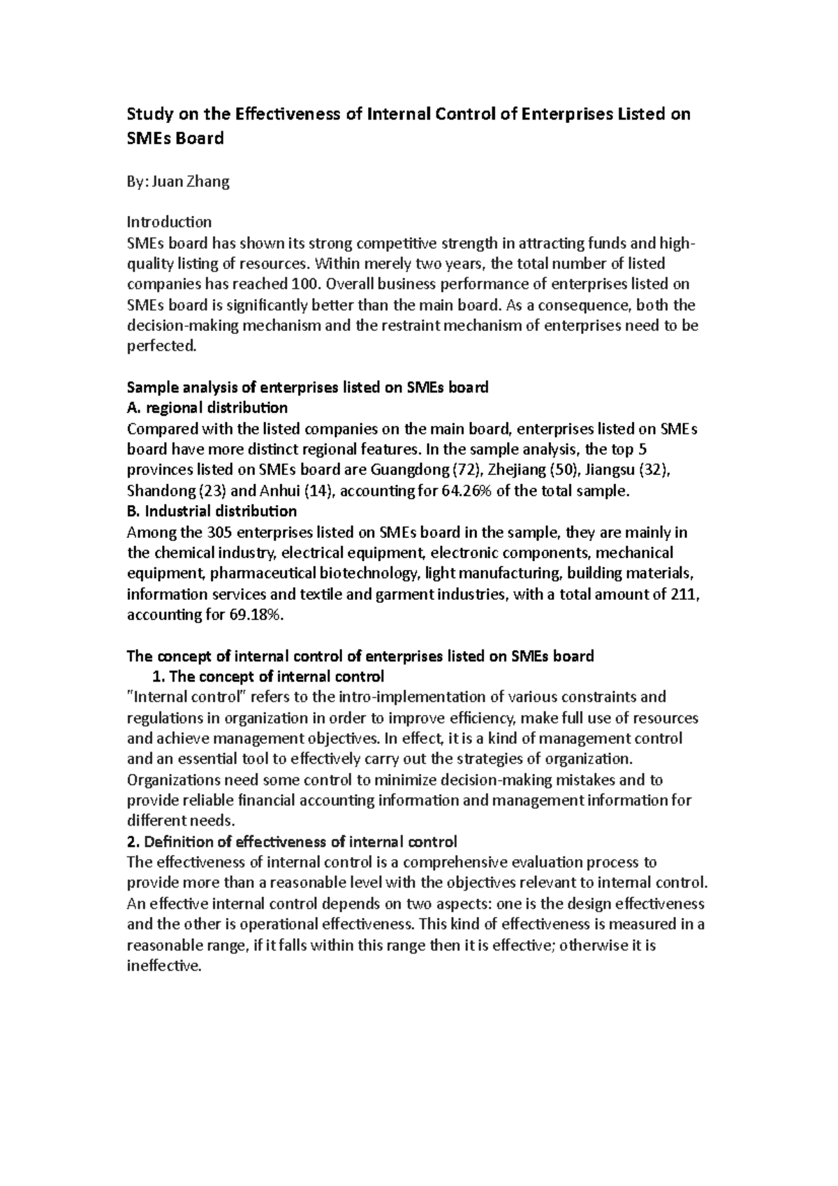 RRL 3 (Zhang) - Rrl 2 ( Nijru) - Study on the Effectiveness of Internal ...