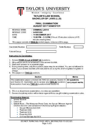 Sample Mitigation Script - Criminal law - Studocu