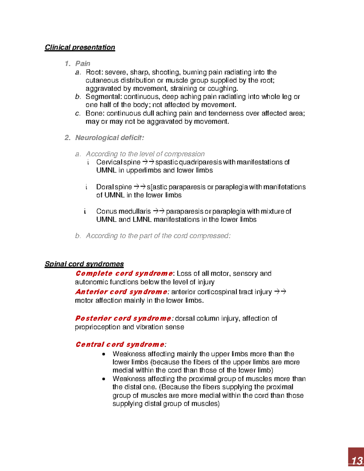 Neurosurgery Part3 ( Spinal cord compression) - Clinical presentation ...