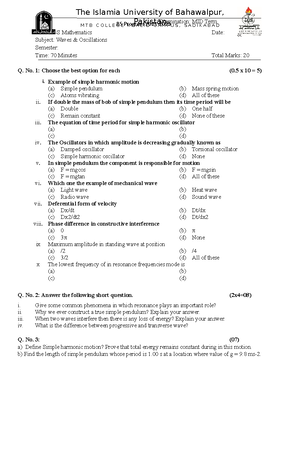 quantum mechanics mcqs - Quantum Mechanics- ׀׀ MCQs 7 th Semester Department of Physics ...