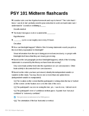 PSY 101 Midterm flashcards - PSY 101 Midterm flashcards Leondra looks ...