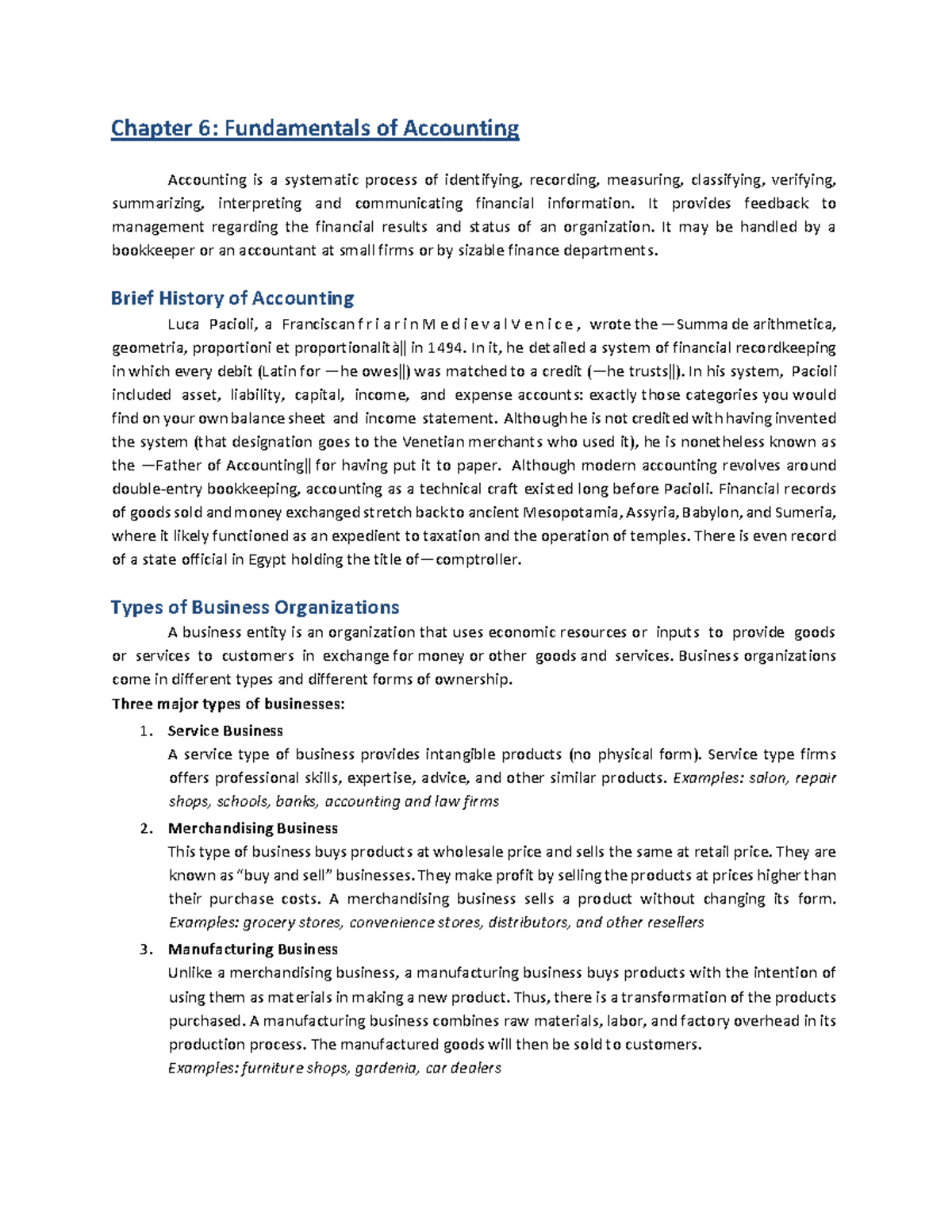 CH6 Fundamentals of Accounting - Chapter 6: Fundamentals of Accounting ...