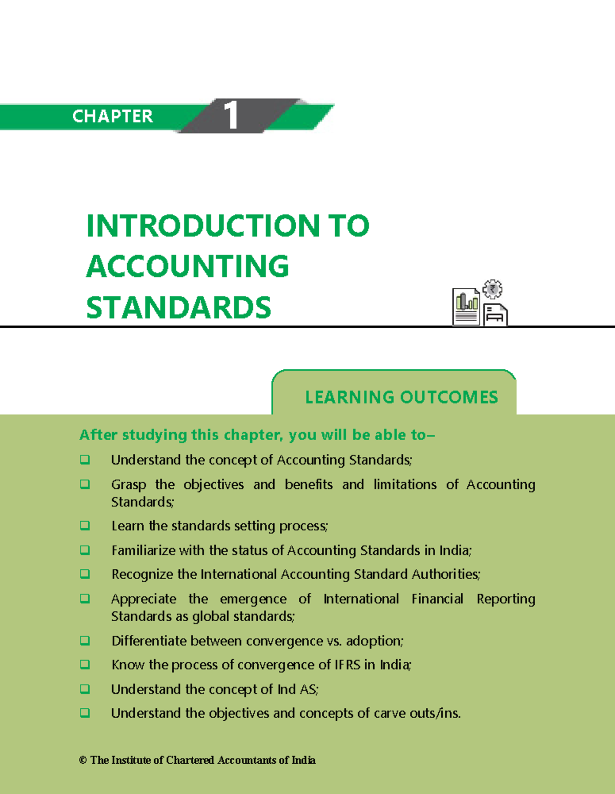 Introduction of accounting standard - 1. 1 ####### LEARNING OUTCOMES ...