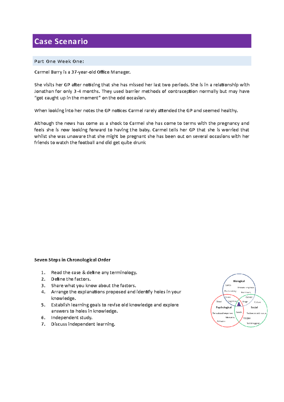 TOP COPY Case 7 Week 1 Reveal English - Case Scenario Part One Week One ...