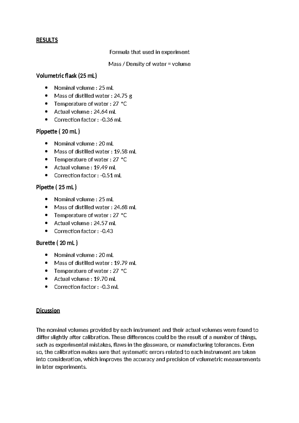 Results - Summary Planting Industry Management - RESULTS Formula that ...