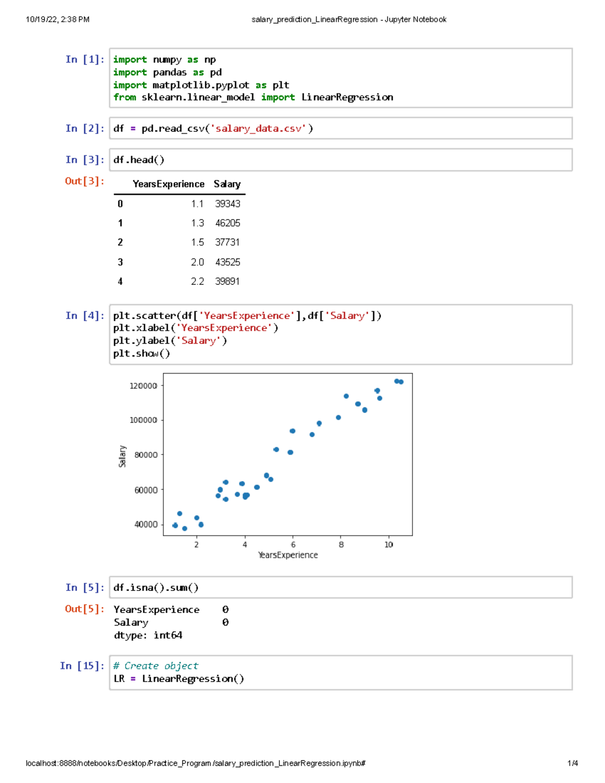 Salary Prediction Linear Regression Jupyter Notebook In 1 In 2