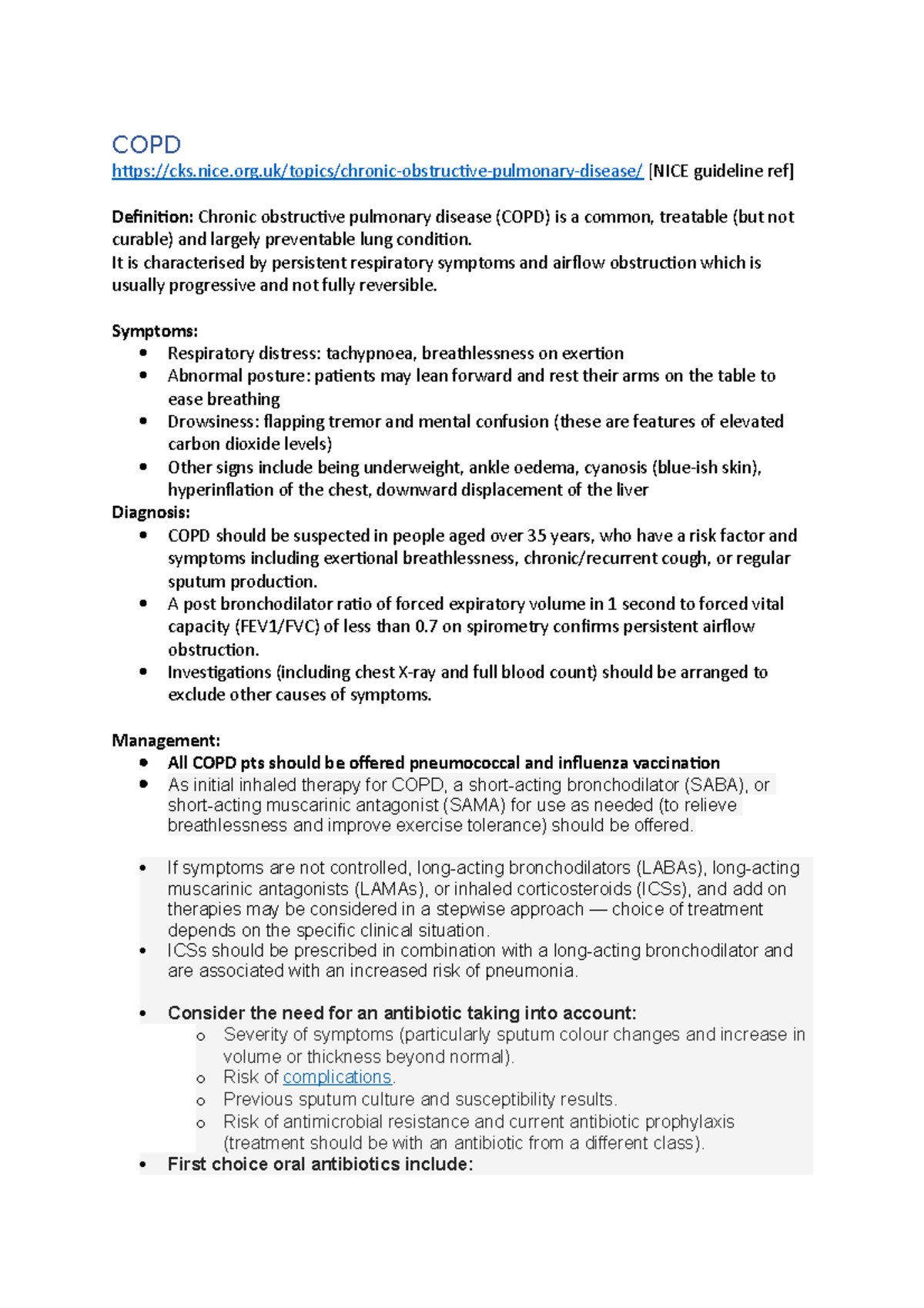 COPD - revision notes - COPD cks.nice.org/topics/chronic-obstructive ...