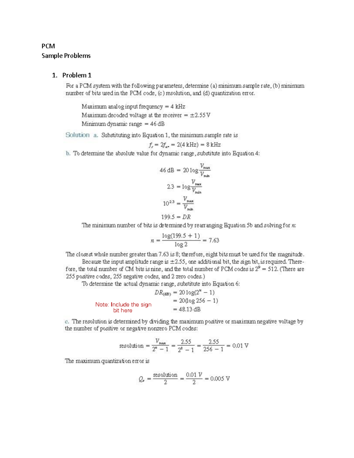PCMnotes - Civil Engineering - PCM Sample Problems 1. Problem 1 Note ...