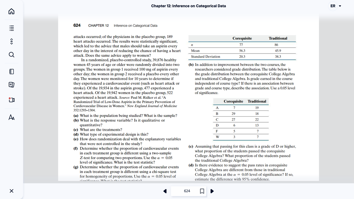 MP624 - page 624 - MATH 235 - 624 Chapter 12: Inference on Categorical Data ER - Studocu