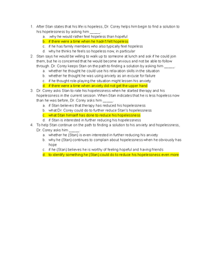 Case of Stan Narrative Therapy - In encouraging Stan to rewrite his ...