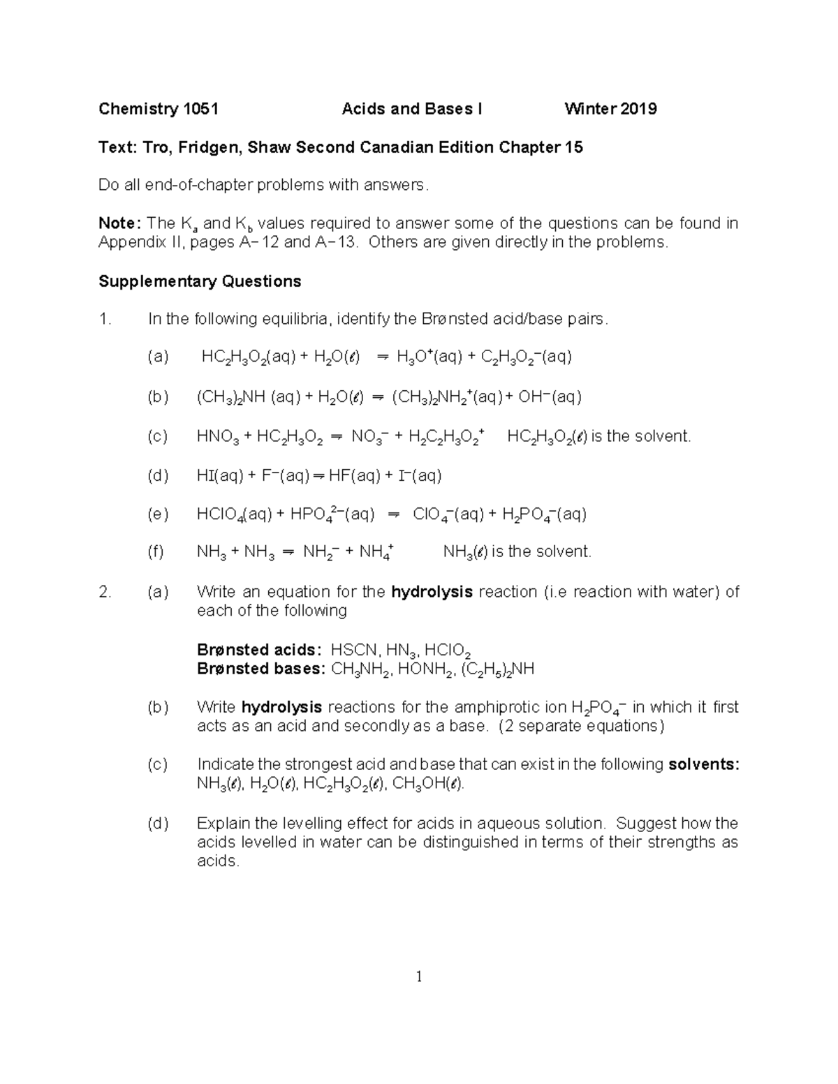 Chapter 15 - Acids and Bases - 9 - Studocu