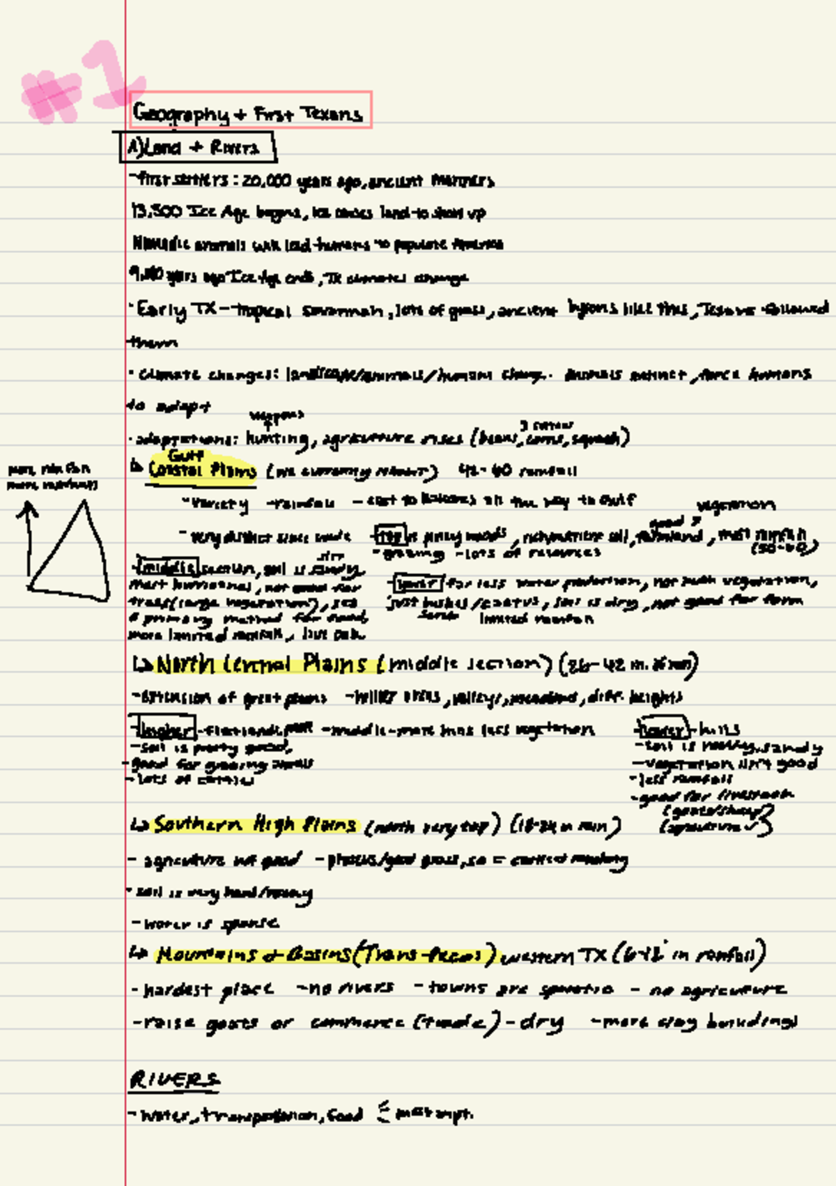 TX Exam 1 Notes - &graphyFirstTexans A) Lana + Rivers first setIOUS ...