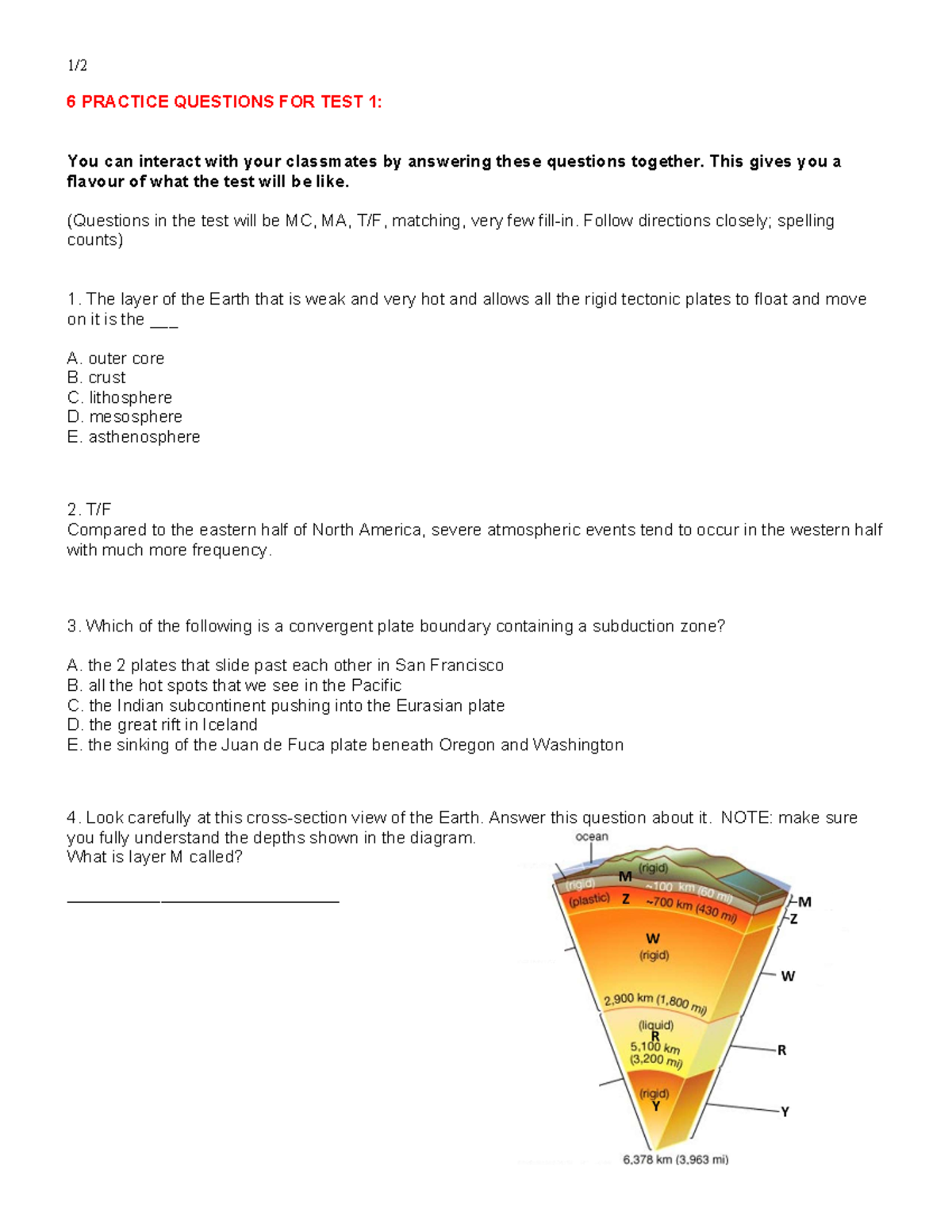 6 Practice Questions FOR TEST 1 - 1/ 6 PRACTICE QUESTIONS FOR TEST 1 ...
