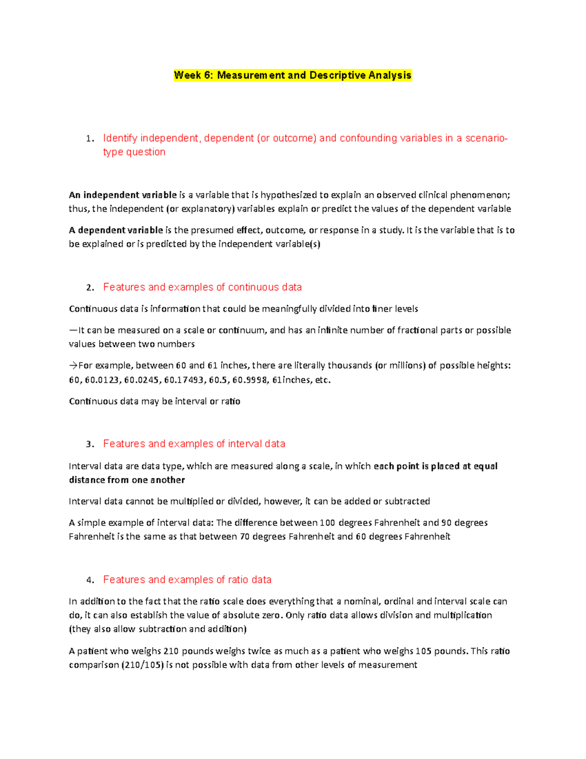 Week 6 Measurement and Descriptive Analysis - Week 6: Measurement and ...