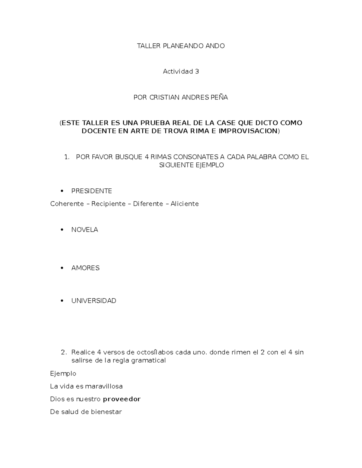 Taller Planeando ANDO Actividad 3 Cristian PEÑA - TALLER PLANEANDO ANDO Actividad 3 POR CRISTIAN ...
