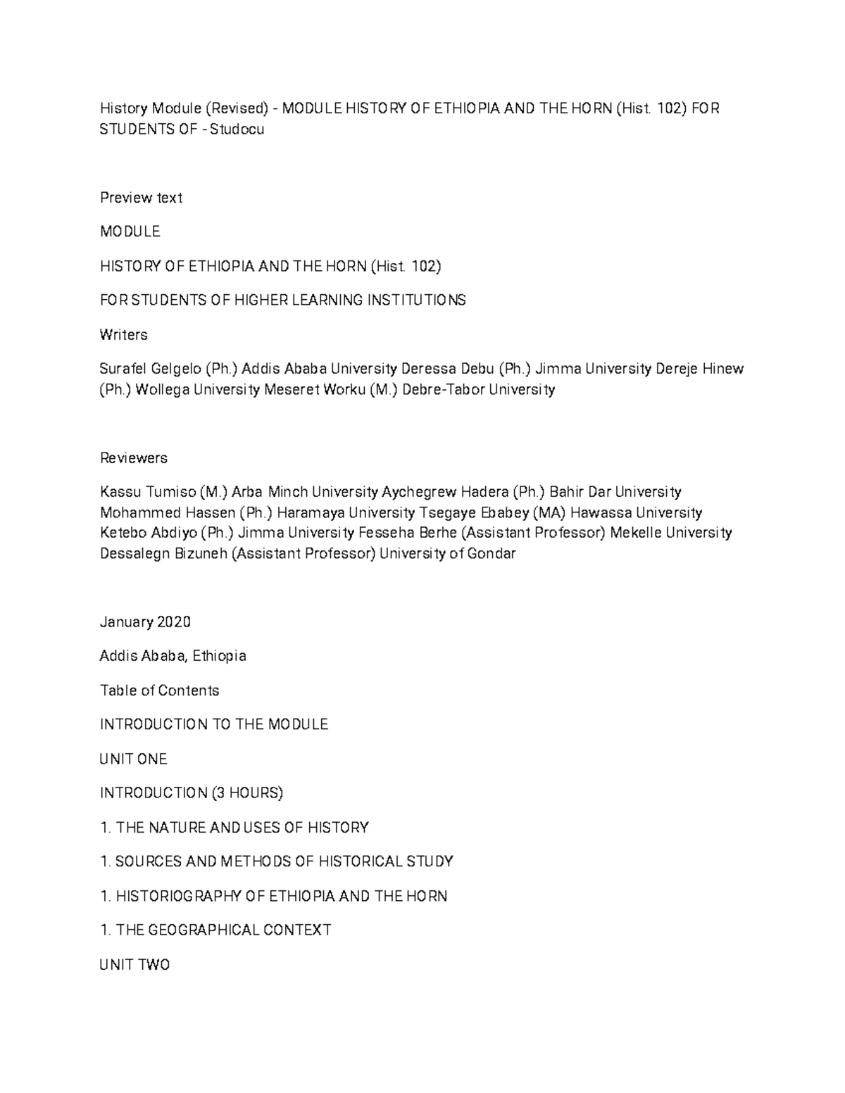 History Module - 102) FOR STUDENTS OF - Studocu Preview text MODULE ...