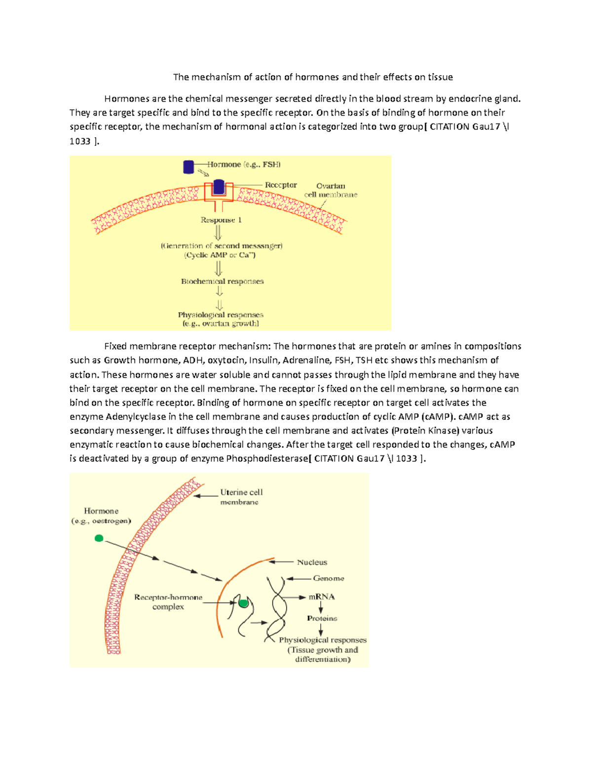 Unit2as - The mechanism of action of hormones and their effects on ...
