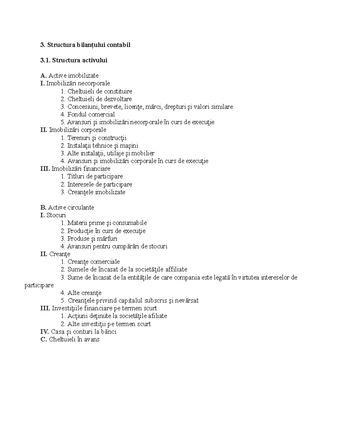 Structura bilantului contabil - Structura bilanțului contabil Structura ...