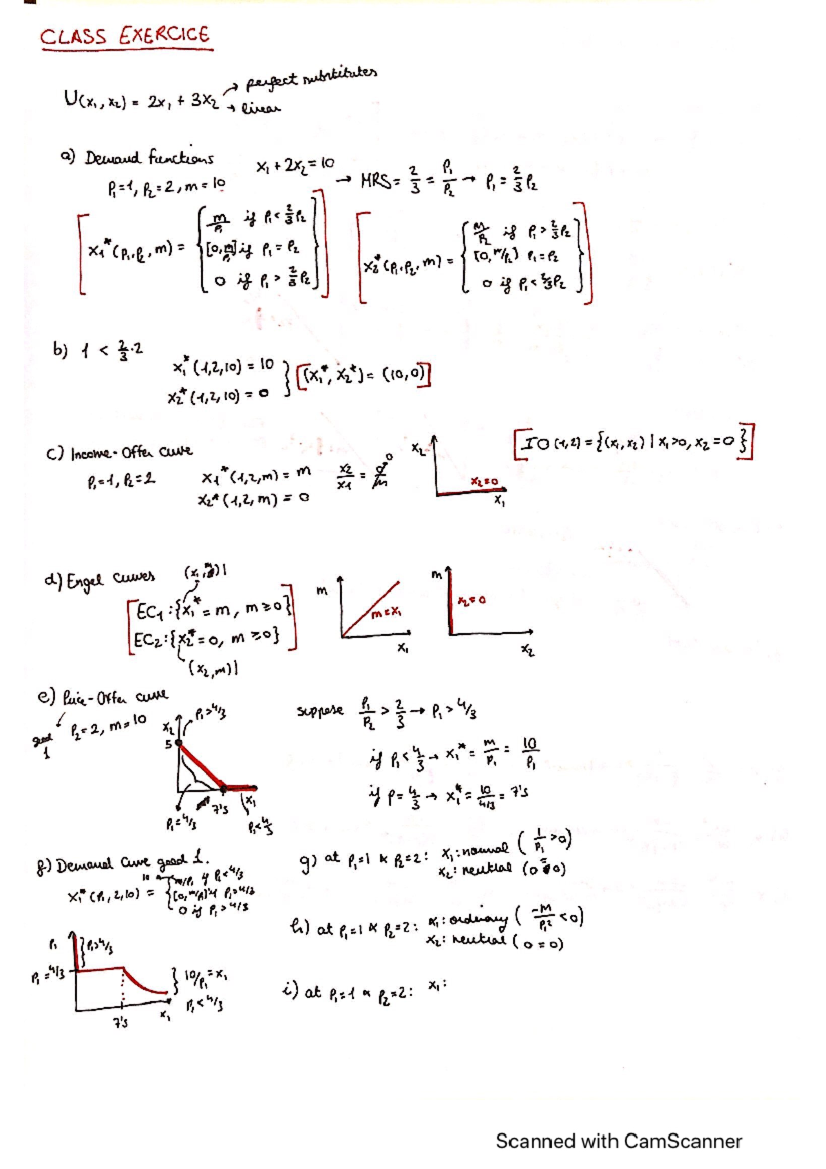 Comparative Statistics (+ class exs) and problem sets - Microeconomics ...