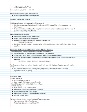 1. Renaissance - part 2 on exam 1 review - The Renaissance (Read ...