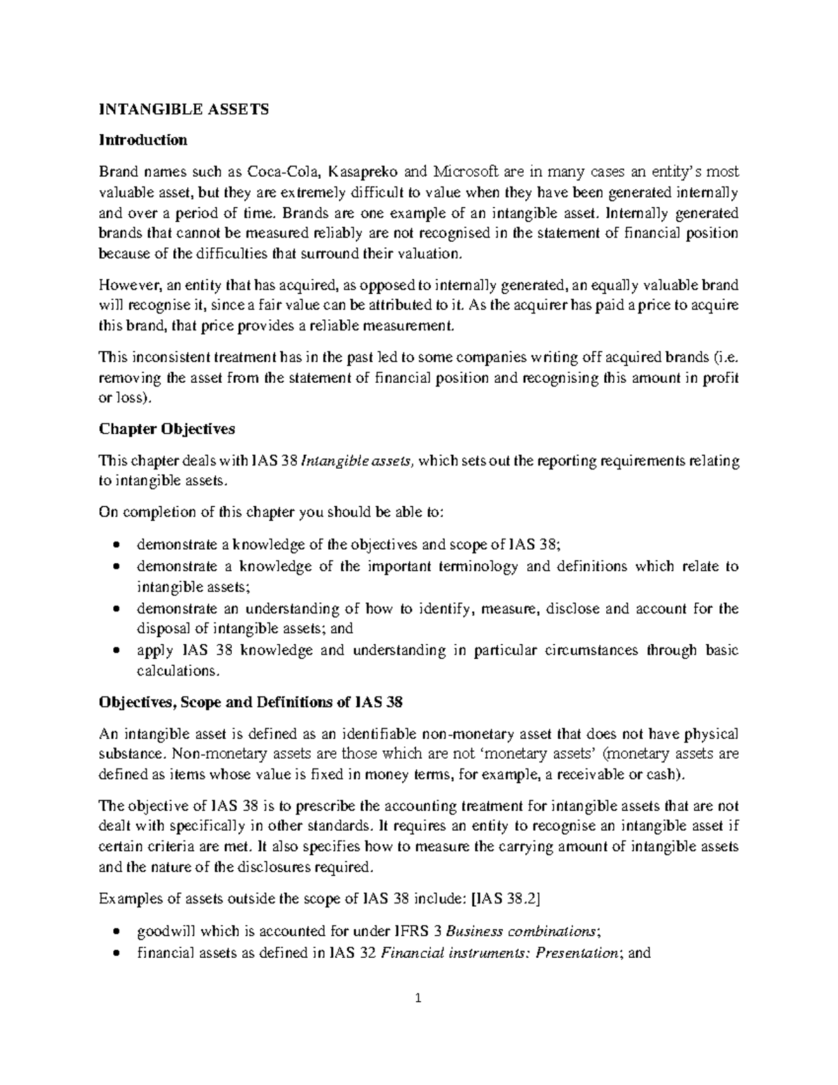 IAS 38 Intangible Assets Warning TT Undefined Function 32