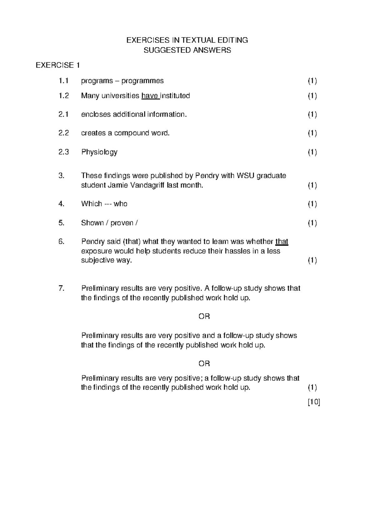 MEMO Exercises 1 Textual Editing - EXERCISES IN TEXTUAL EDITING ...