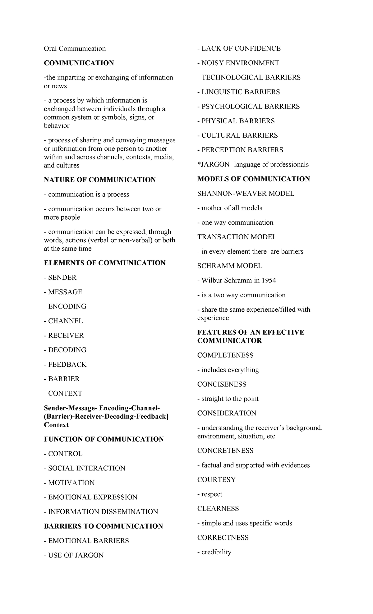 Oral Communication - for shs stem - Oral Communication COMMUNIICATION ...