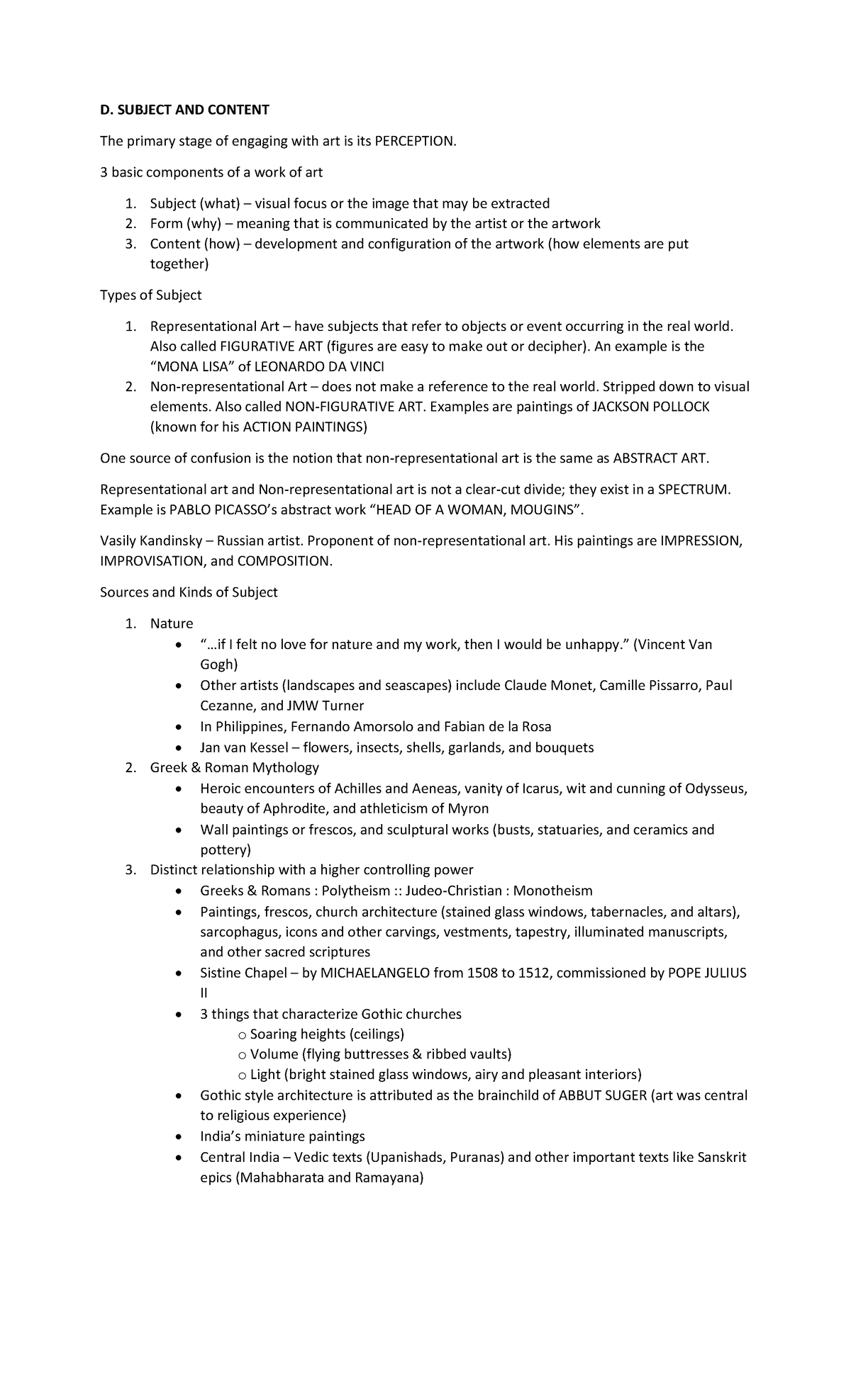 Part 4 - Subject & Content - D. SUBJECT AND CONTENT The primary stage ...