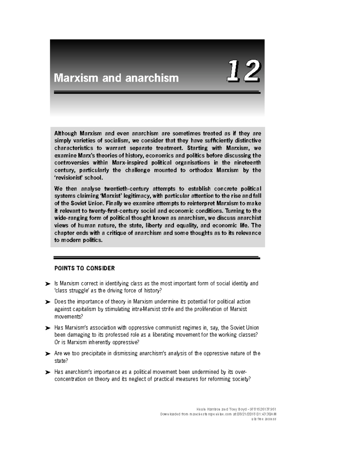 Marxism and anarchism - Work - POINTS TO CONSIDER Is Marxism correct in ...