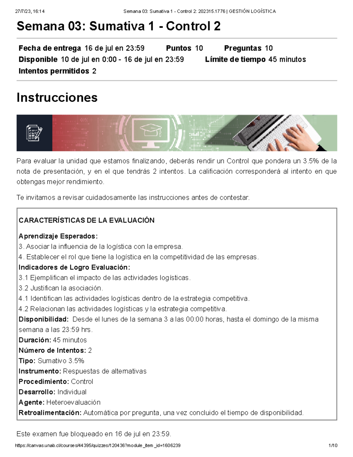 Semana 03 sumativa 1 control 2 gestion logistica - Semana 03: Sumativa 1 - Control 2 Fecha de ...