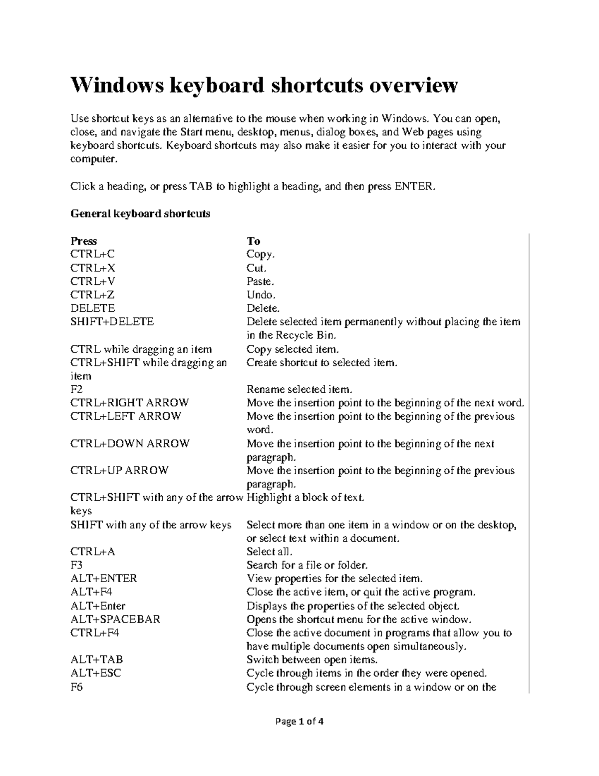 3d - Windows keyboard shortcuts overview - Windows keyboard shortcuts ...