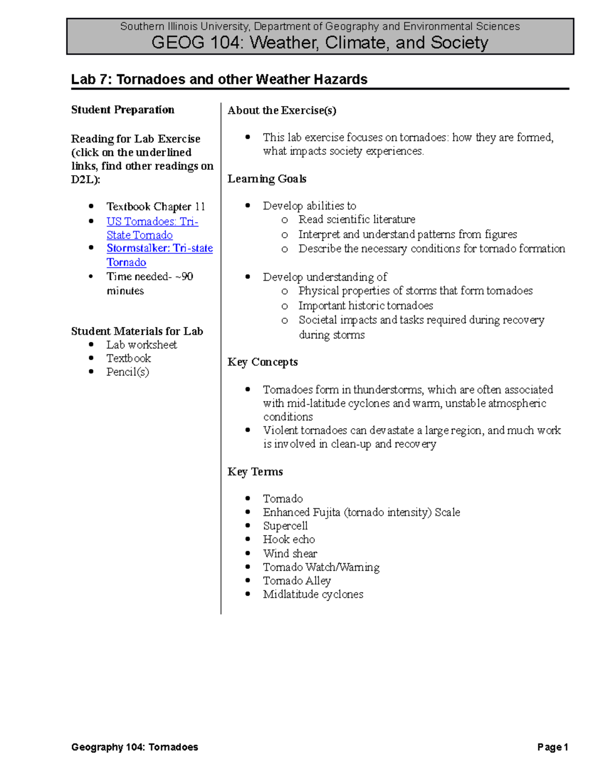 Lab 7 Tornadoes and other Hazards - GEOG 104: Weather, Climate, and ...
