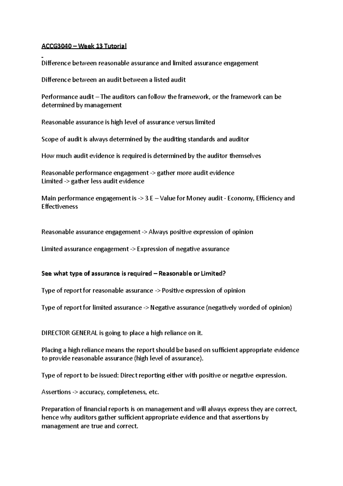 Accg3040 week 13 - ACCG3040 – Week 13 Tutorial Difference between ...