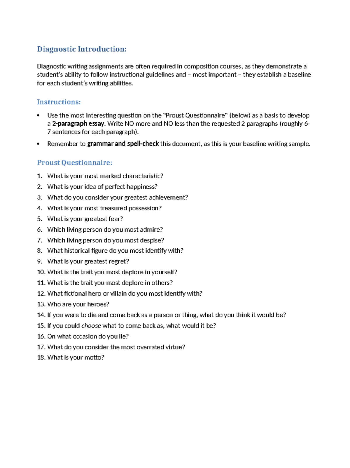 Diagnostic Prompt-2Paragraph-1 - Diagnostic Introduction: Diagnostic ...