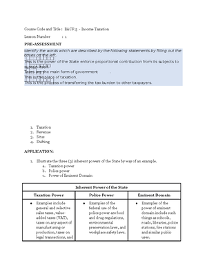 4 Stages OF Taxation - 4 STAGES OF TAXATION The exercise of taxation ...