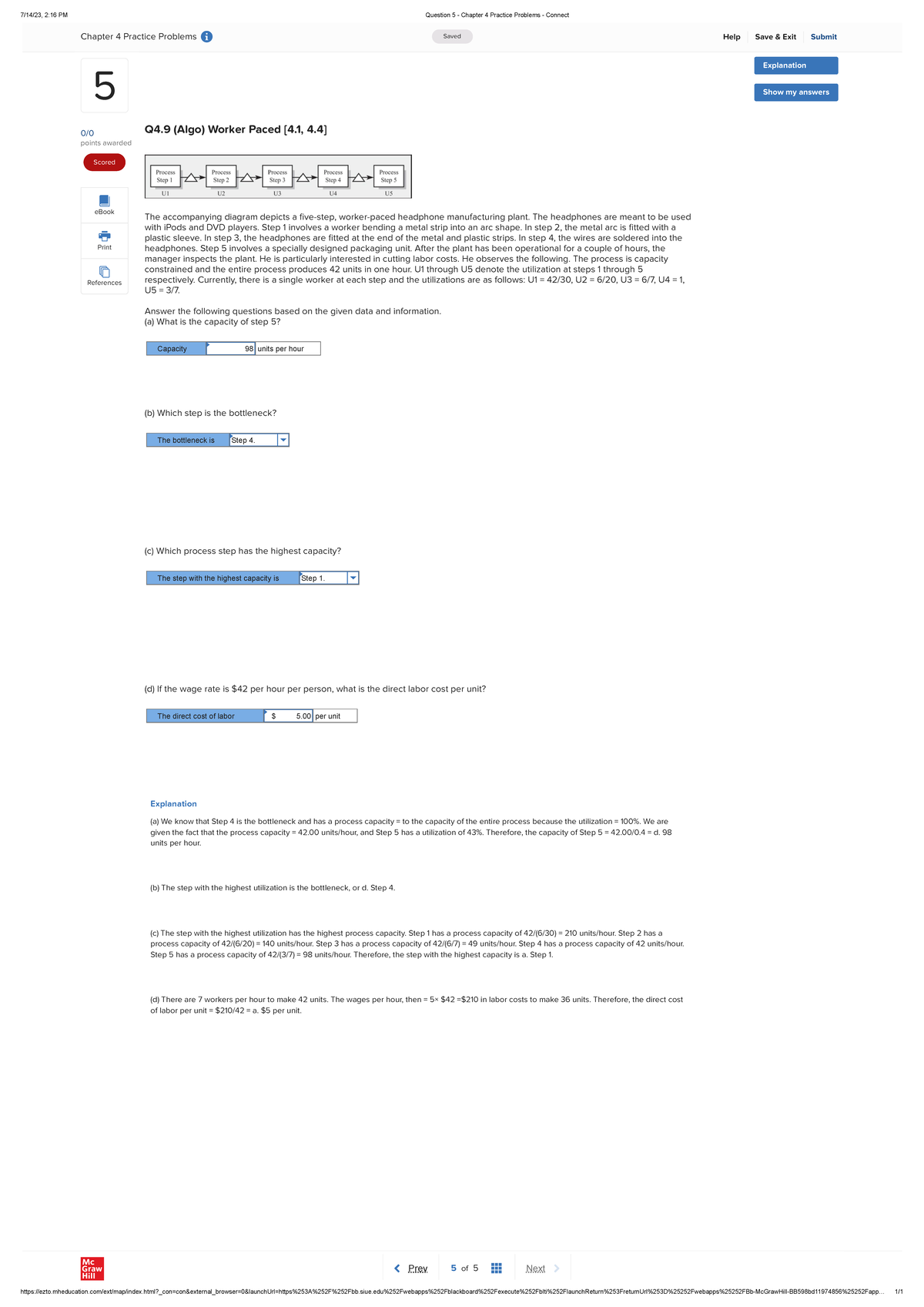 Question 5 - Chapter 4 Practice Problems - PROD 529 - SIUE - Studocu