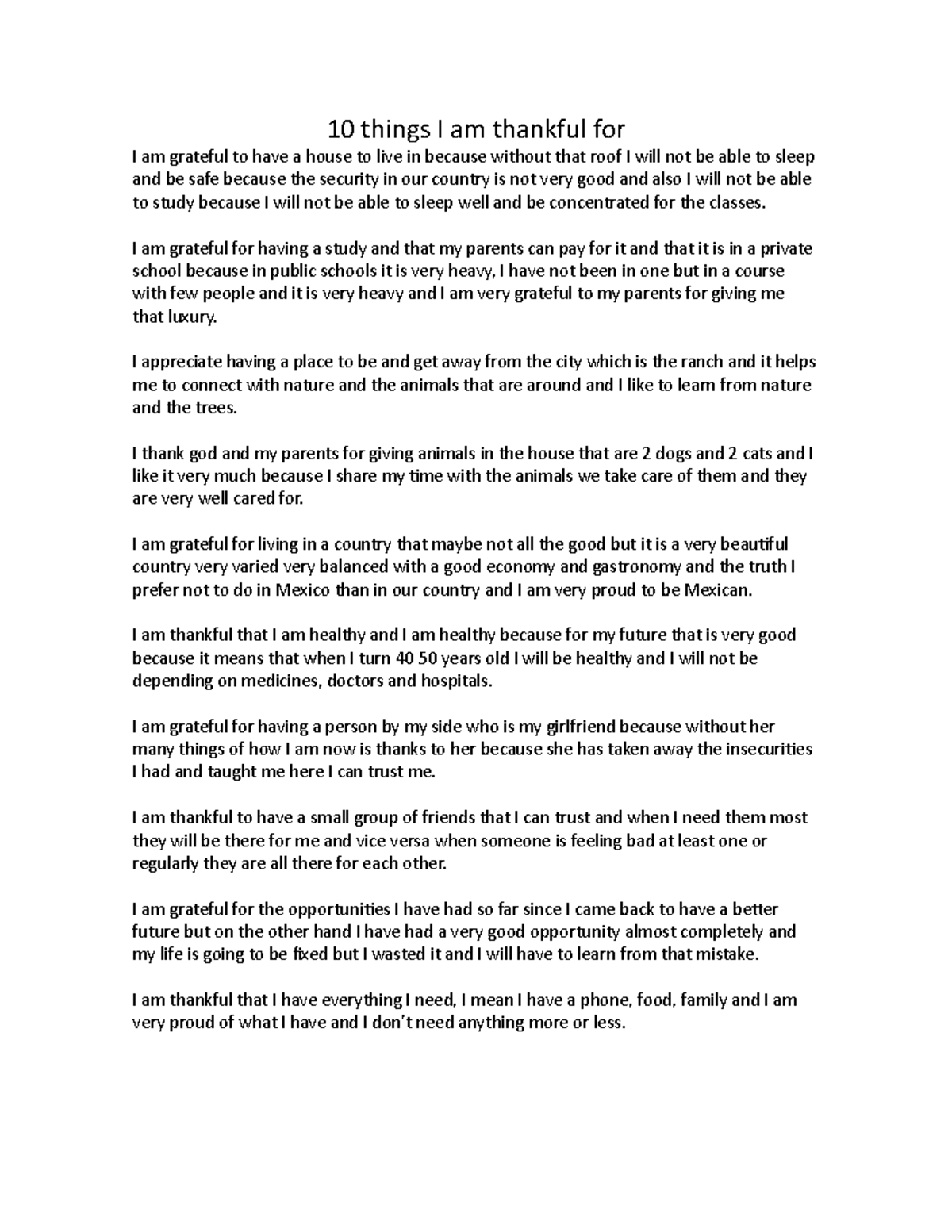 10 things I am thankful for ingles - 10 things I am thankful for I am ...