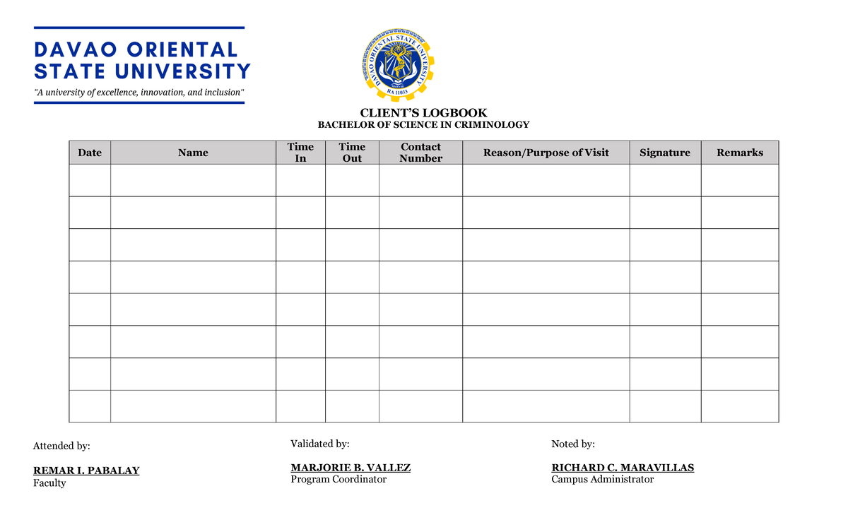 Consultation Logsheets - BSED- Science - CLIENT’S LOGBOOK BACHELOR OF ...