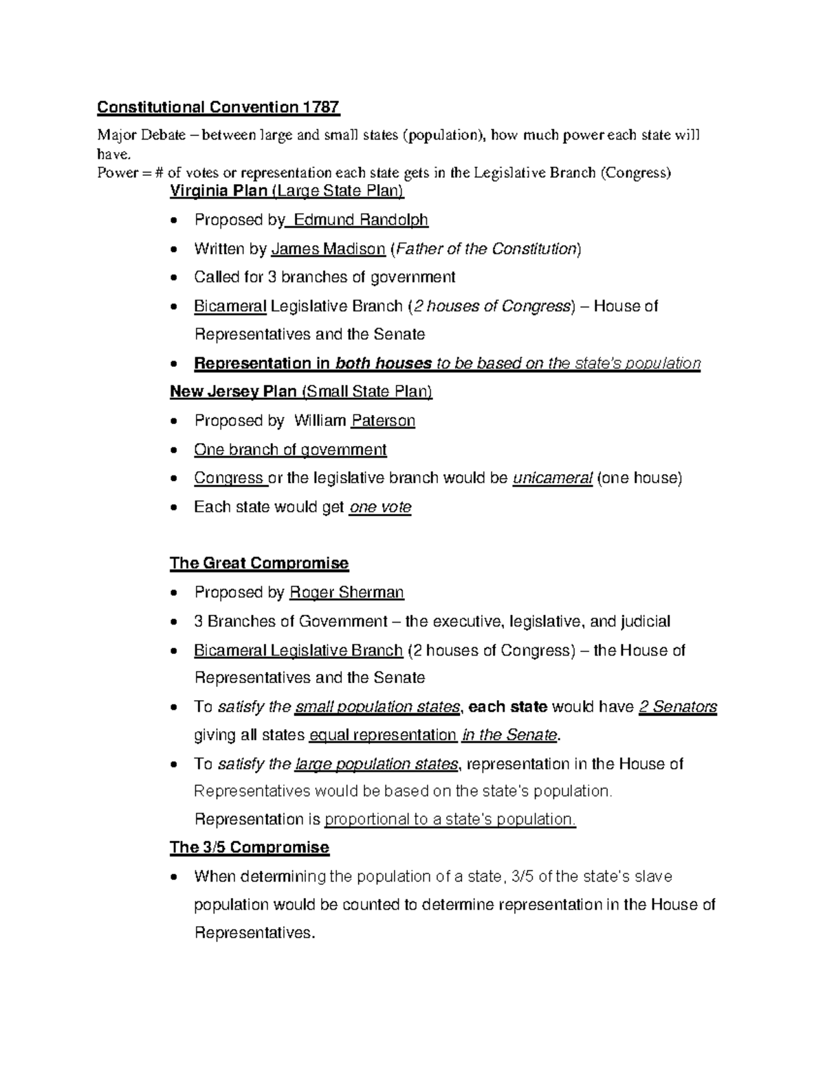 4 Constitutional Convention 1787 - Constitutional Convention 1787 Major ...