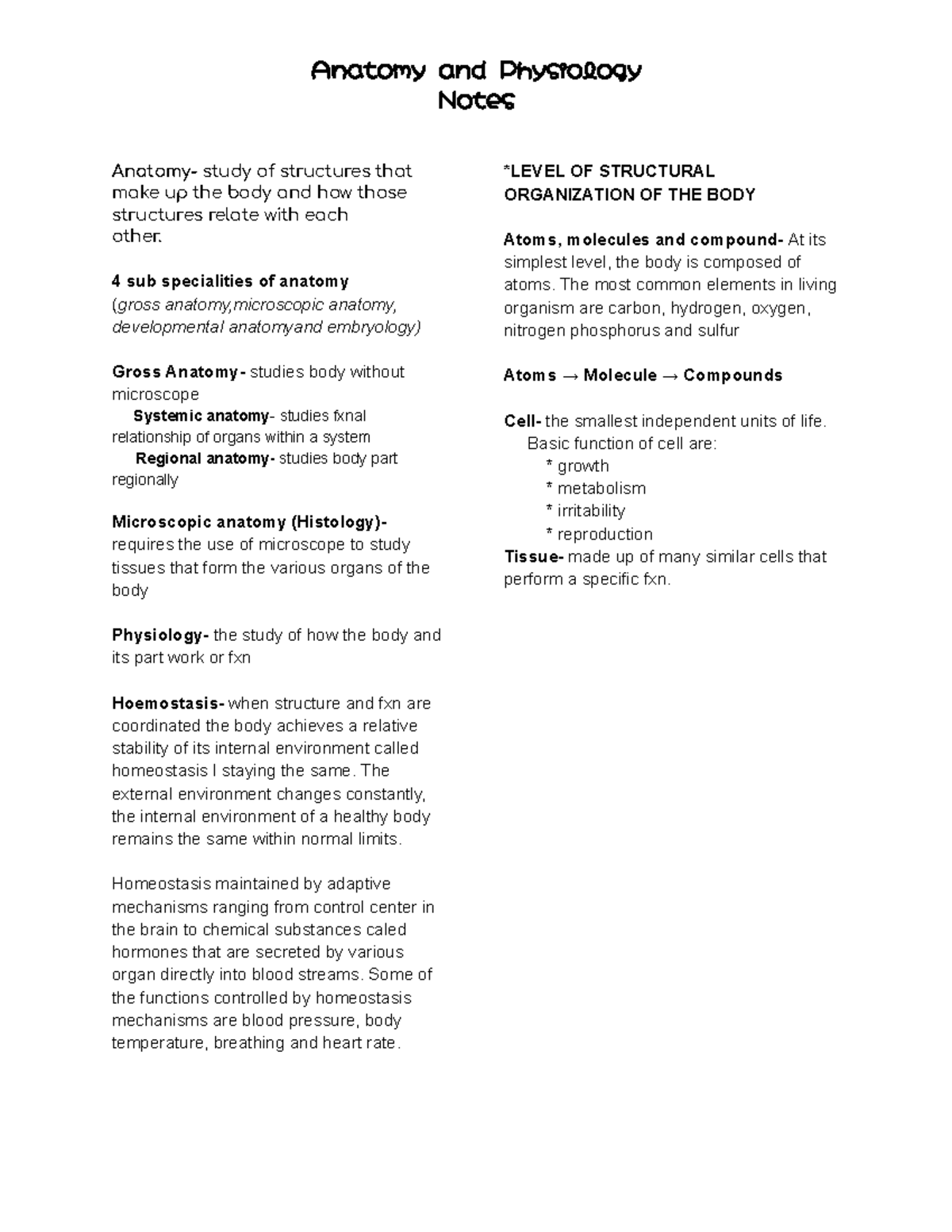 Anaphy thingzz - notes notes notes - Anatomy and Physiology Notes ...