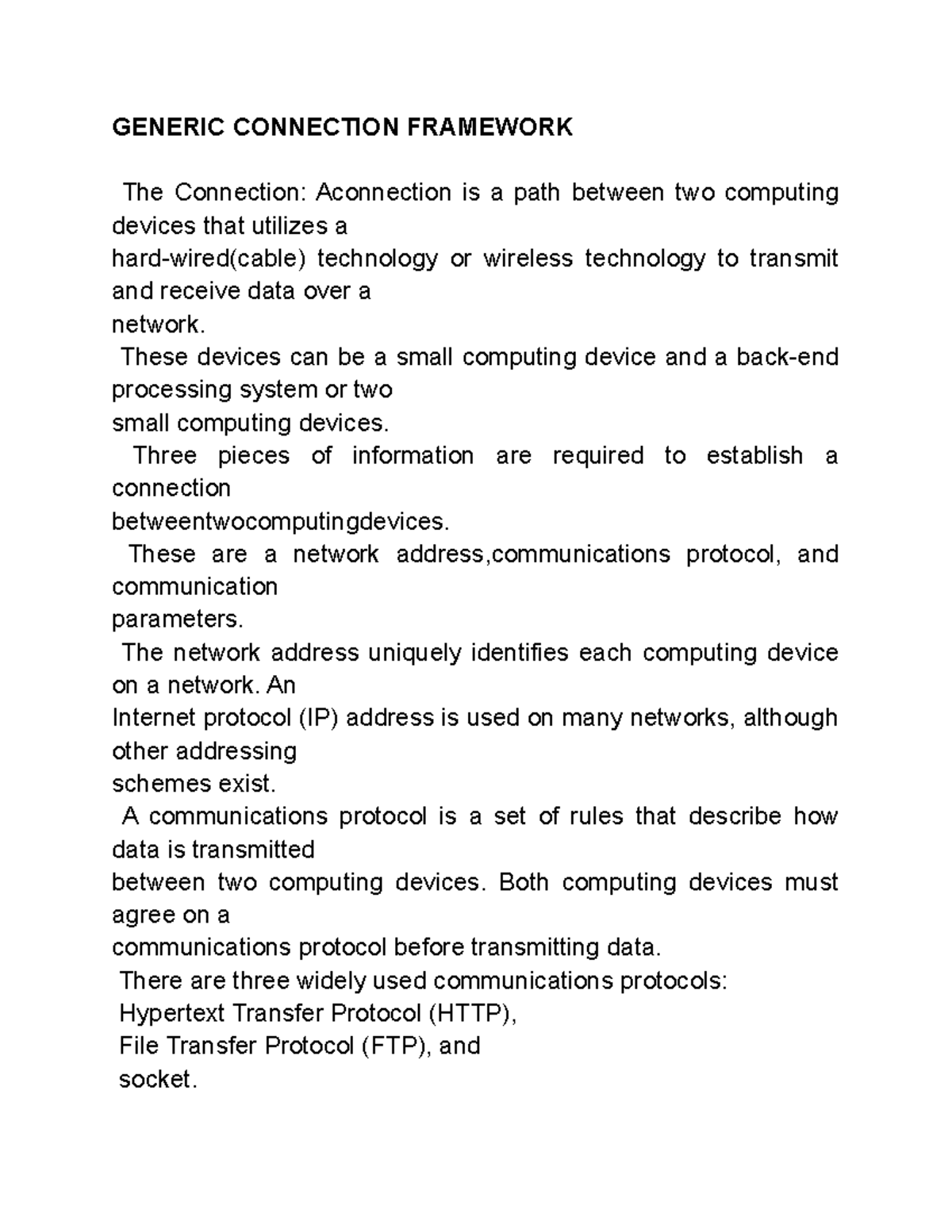 Generic Connection Framework - GENERIC CONNECTION FRAMEWORK The ...