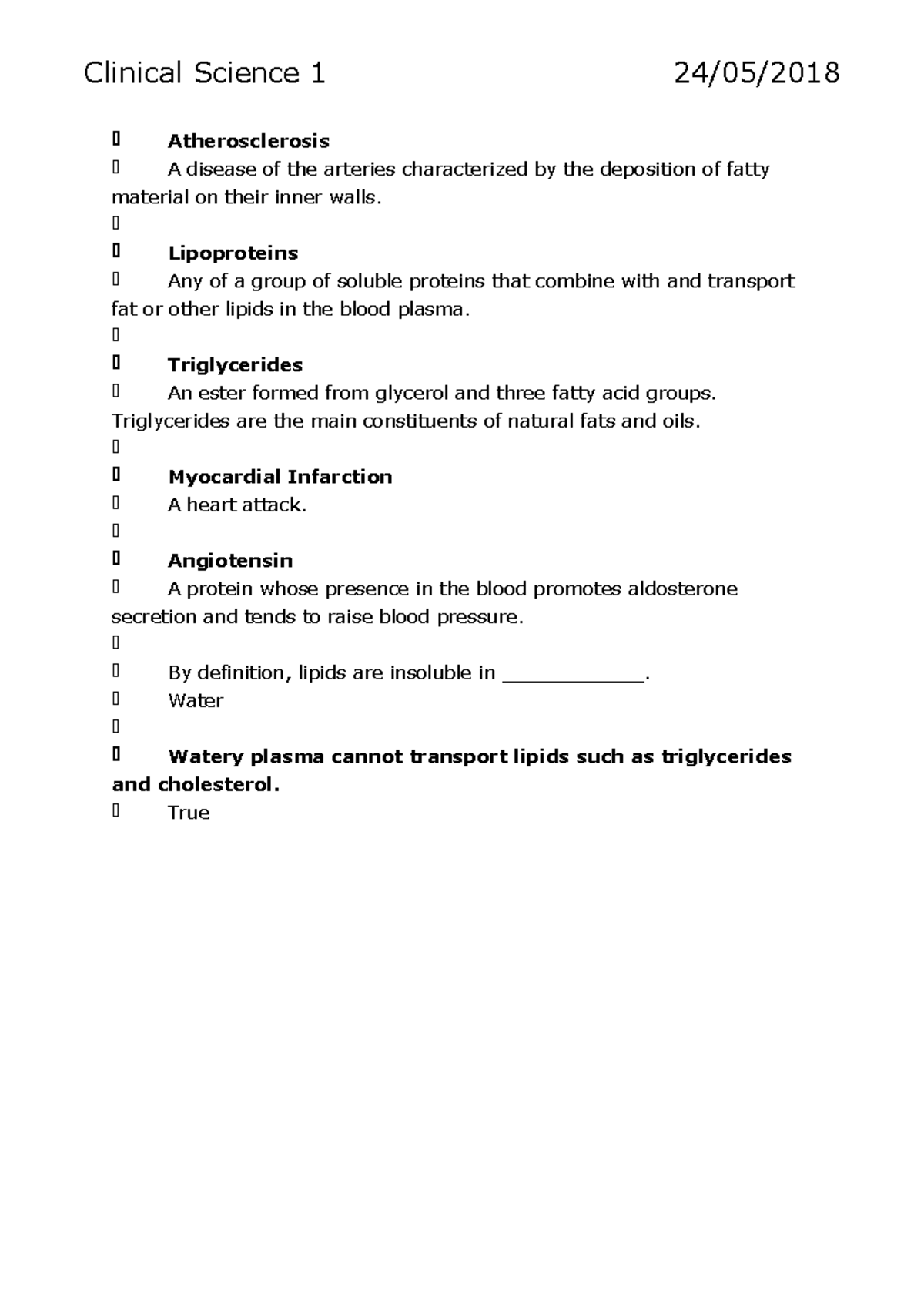 Clinical Science – practice exam questions copy 2 - Clinical Science 1 ...
